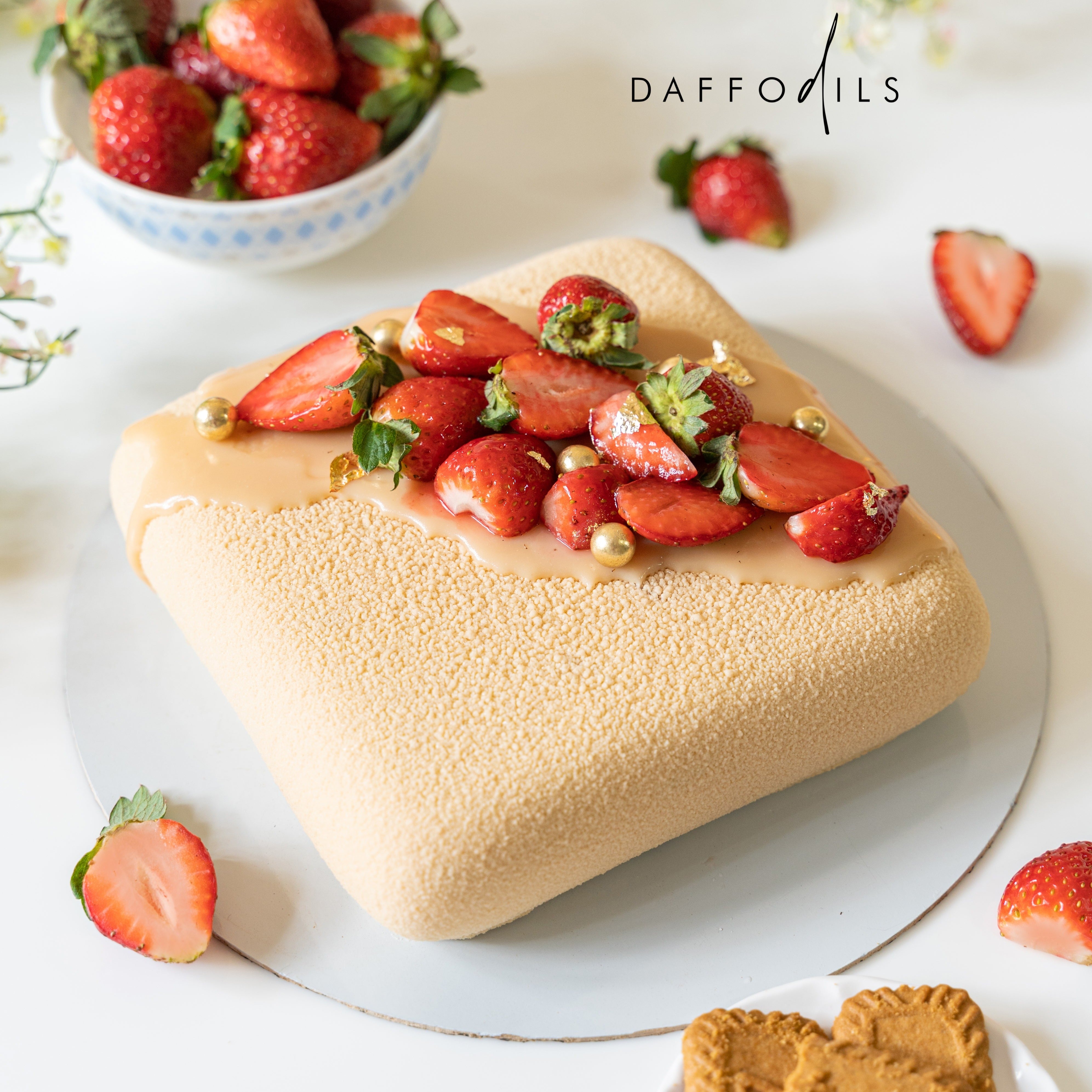 Biscoff Strawberry Entremet – Daffodils Patisserie